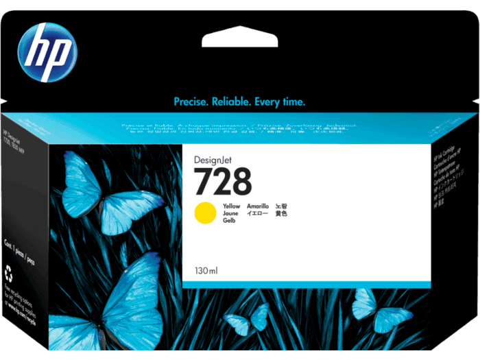 HP 728 130-ml Yellow DesignJet Ink Cartridge - (F9J65A) - Shop HP.com ...